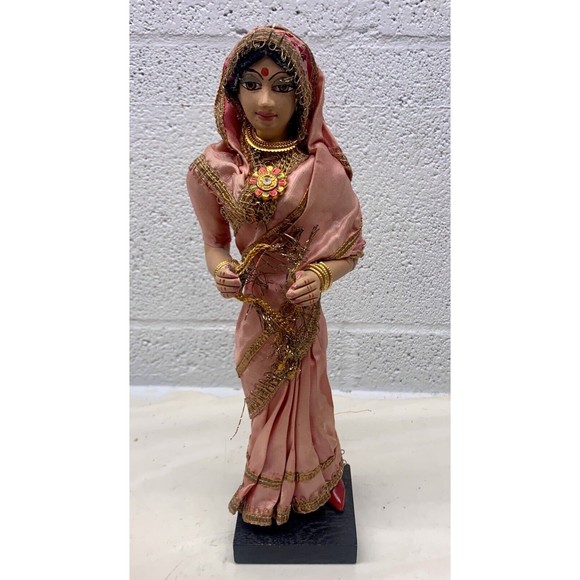 Art | Vintage Hindu 11 Doll Rajasthani India Hand Made Wood Cloth Doll ...